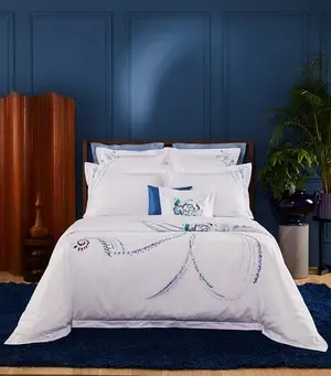 YVES DELORME COUTURE Abysses Oxford Pillowcase Pair - Blue