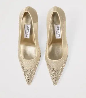 JIMMY CHOO Ixia 95 Mesh Pumps - Gold