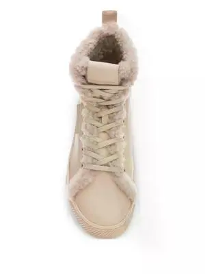 GIANVITO ROSSI Shearling Leather Lace-up Boots