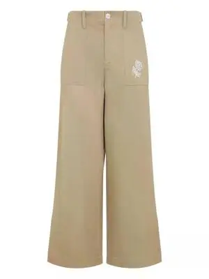 Marni Rose-embroidered Pocket Trousers