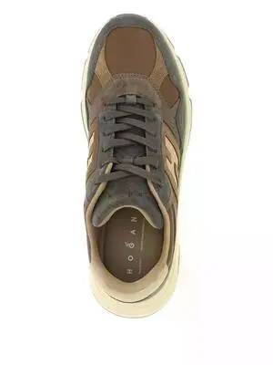 Hogan Hyperlight Suede And Leather Sneakers - Brown