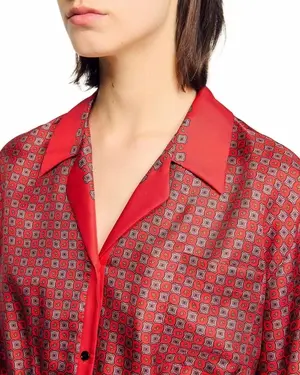 Sandro Scarf Print Shirt