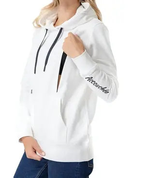 ACCOUCHEE Iconic Maternity/nursing Hoodie - Egg Shell