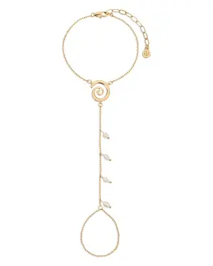 Ettika Aura Cultured Freshwater Pearl Hand Chain - Gold