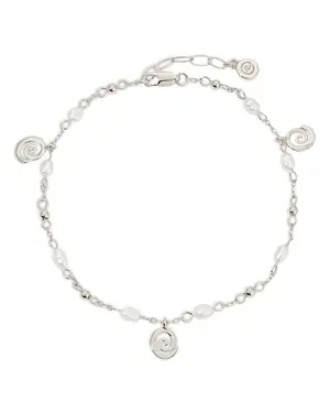 Ettika Aura Swirl Anklet Silver
