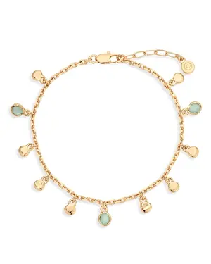 Ettika Sea Glass Charm Anklet - Gold