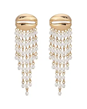 Ettika Mykonos Shell Dangle Earrings - Gold
