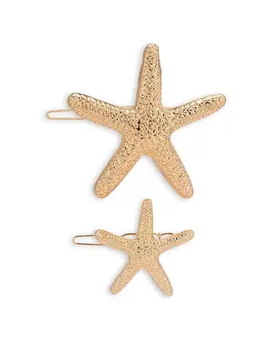 Ettika Starfish Hair Barrettes Set Of 2 - Gold