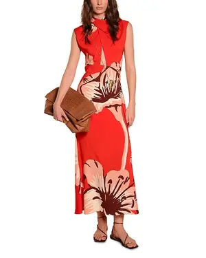 Johanna Ortiz Al Son De Las Astromelias Midi Dress - Red Multi