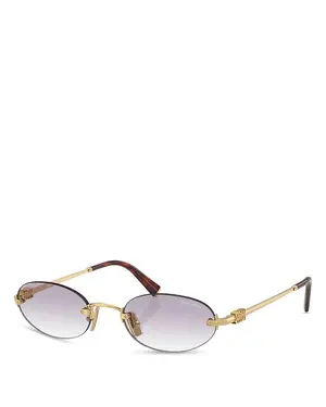 Miu Miu Oval Sunglasses 51mm - Gold