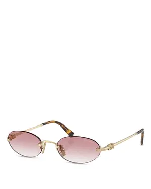 Miu Miu Oval Sunglasses 51mm - Pale Gold