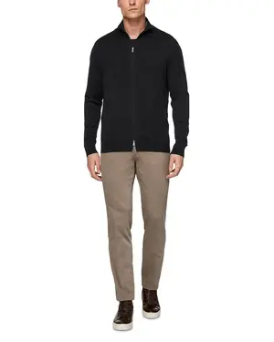 Boggi Milano Merino Wool Zip Front Sweatshirt