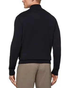 Boggi Milano Merino Wool Zip Front Sweatshirt