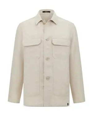 Boggi Milano Bond Linen Shirt Jacket - Beige