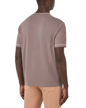 Boggi Milano Cotton Crepe Knit Tee - Taupe