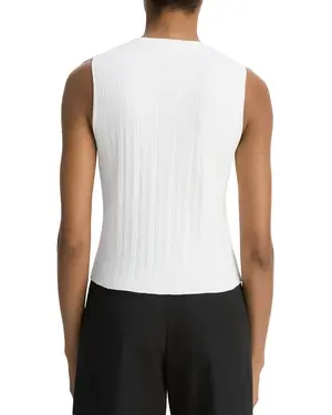 Vince Sleeveless Button-up Shell - Off White