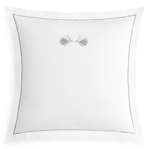 ANNE DE SOLENE Plume Embroidered Euro Sham - White