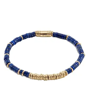 JOHN HARDY 14K Yellow Gold Lapis Lazuli Heishi Bracelet