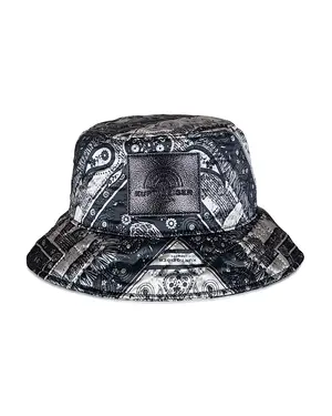 Kurt Geiger Bandana Print Quilted Bucket Hat - Black