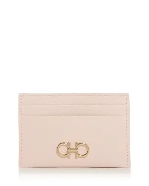 FERRAGAMO Gancini Leather Card Case - Ballet