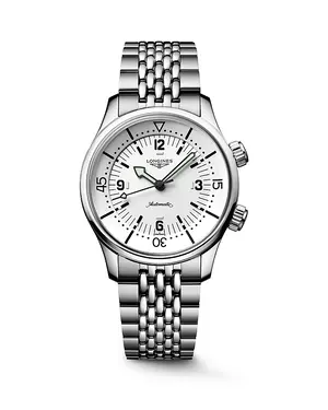 LONGINES Legend Diver 39mm Watch - White/silver