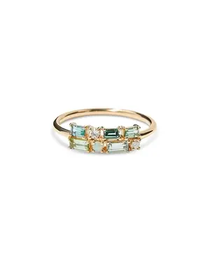 WWAKE 14k Yellow Tourmaline And Diamond Brick Ring - Gold