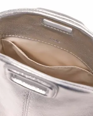 Maje Metallic Micro Bag - Silver
