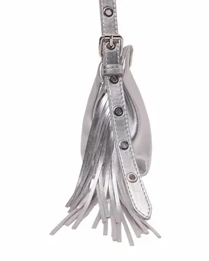 Maje Metallic Micro Bag - Silver