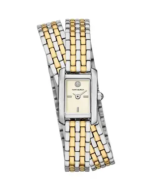 Tory Burch The Mini Eleanor Double Wrap Watch, 17mm X 25mm - White/two Tone