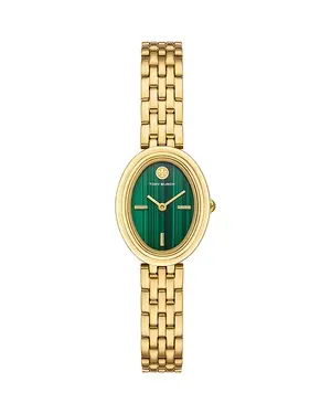 Tory Burch The Oval Watch, 28mm - Green/gold