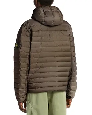 Stone Island Hooded Quilted Jacket - Green
