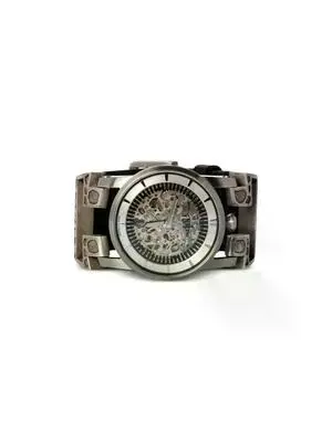 PARTS OF FOUR Skeleton Mega Pavé 44mm Watch - Silver