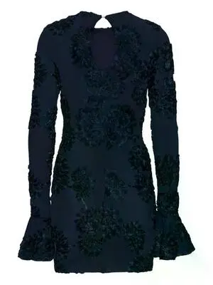 ROTATE BY BIRGER CHRISTENSEN 3d Floral Mesh Mini Dress - Blue