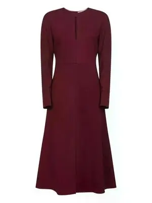 BLANCA VITA Keyhole Neck Midi Dress - Red
