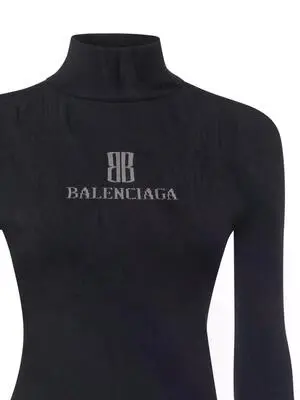 Balenciaga Logo-detail Ribbed Turtleneck Top
