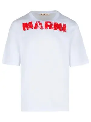Marni Cotton T-shirt With Logo - White