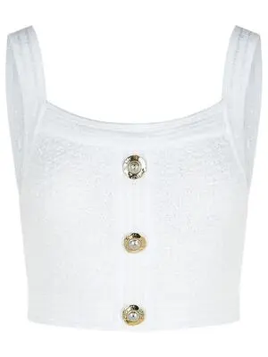 Balmain Cotton-blend Top - White