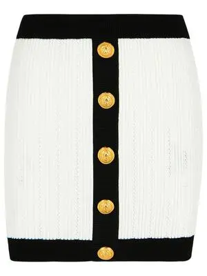 Balmain Mini Skirt In Viscose Blend - White