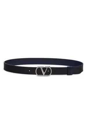 Valentino Garavani Vlogo Reversible Leather Belt