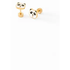 PIP POP Panda Stud Earrings - White/black