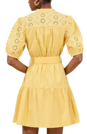 LIPSY Broderie Belted Mini Dress