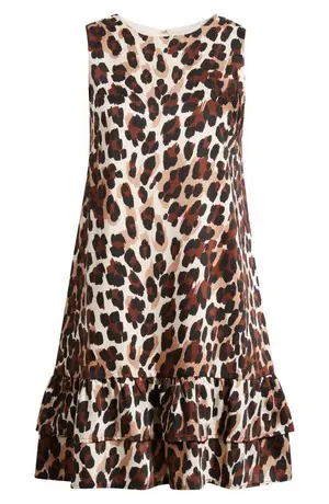 Anne Klein Leopard Print Sleeveless Mini Dress