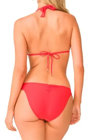 PQ SWIM Lace Overlay Halter Bikini Top - Passion