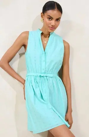 LIPSY Broderie Sleeveless Mini Dress