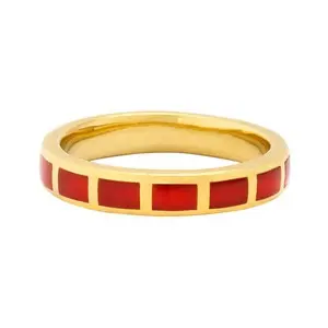 JAN LESLIE Stackable Gemstone Ring - Red
