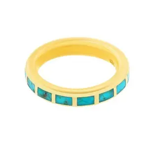 JAN LESLIE Stackable Gemstone Ring Turquoise