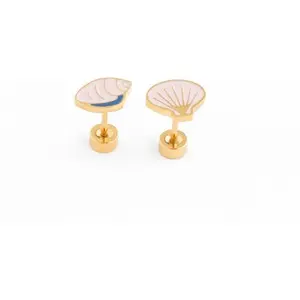 PIP POP Shell Stud Earrings - White