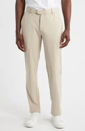 Scott Barber Sono Flat Front Stretch Chinos - Khaki