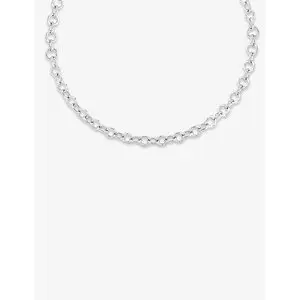ASTRID & MIYU Molten Link Rhodium-plated Chain Necklace - Rhodiumplatedbrass