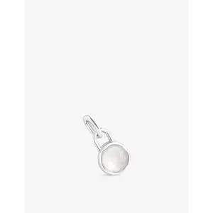 ASTRID & MIYU June Birthstone Moonstone Charm - Rhodiumplatedsilver